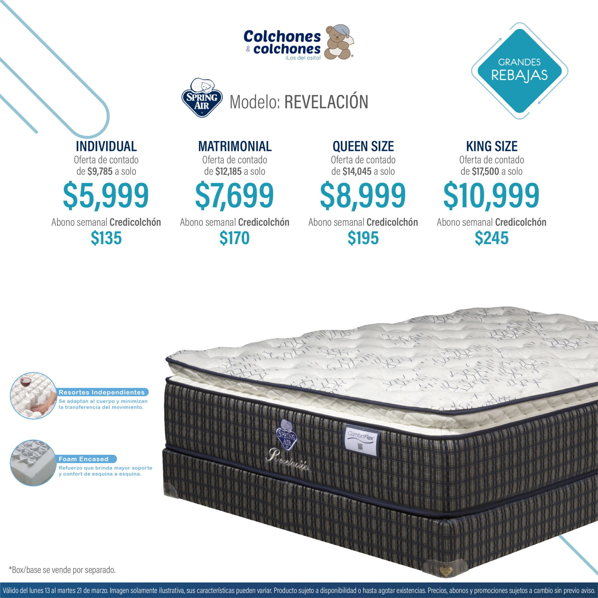 Colchón Spring Air modelo Revelación King Size – Colchones & Colchones